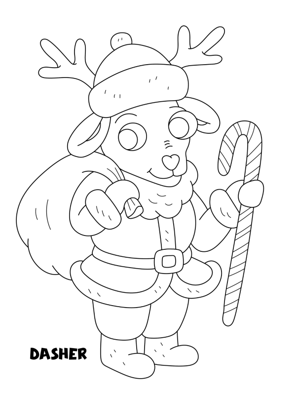 Santa’s Reindeers Coloring Pages—A festive 11-page printable featuring ...