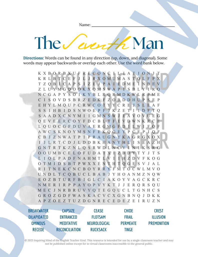 "The Seventh Man" by Haruki Murakami Quiz, Analysis Worksheet, and ...