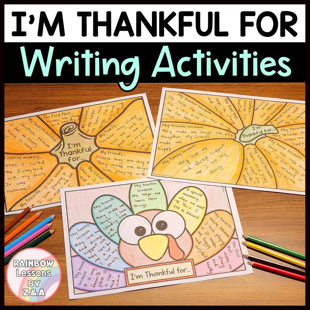 I Am Thankful Writing | Thanksgiving Writing Activity | Thanksgiving ...