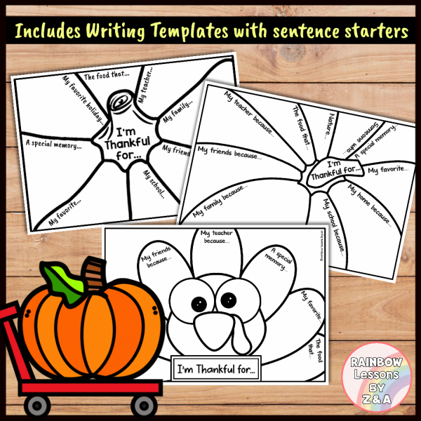 I Am Thankful Writing | Thanksgiving Writing Activity | Thanksgiving ...