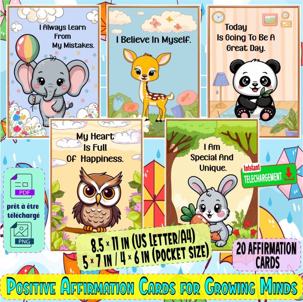 Positive Affirmation Cards for Growing Minds | Made By Teachers
