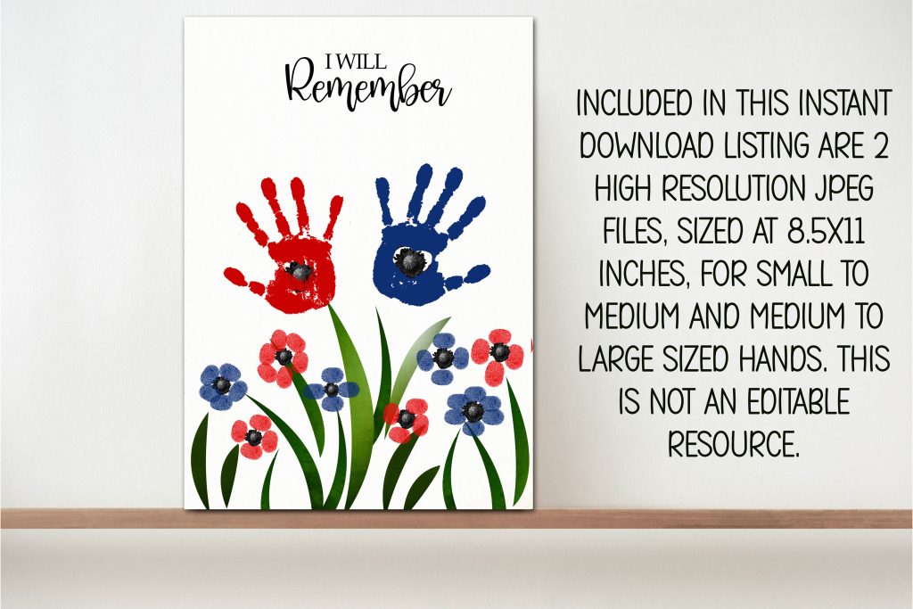 Veterans Day Handprint Art, Remembrance Day Crafts, Memorial Day DIY ...