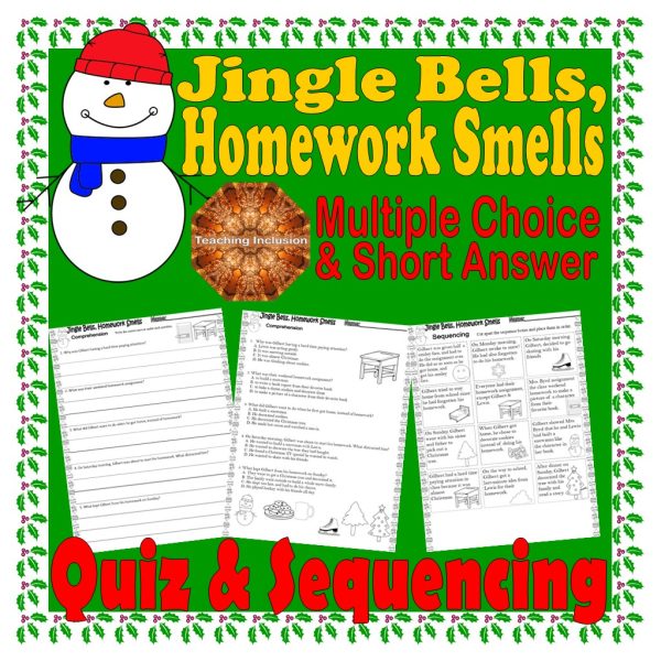 Jingle Bells Homework Smells Christmas Reading Quiz Tests & Story ...