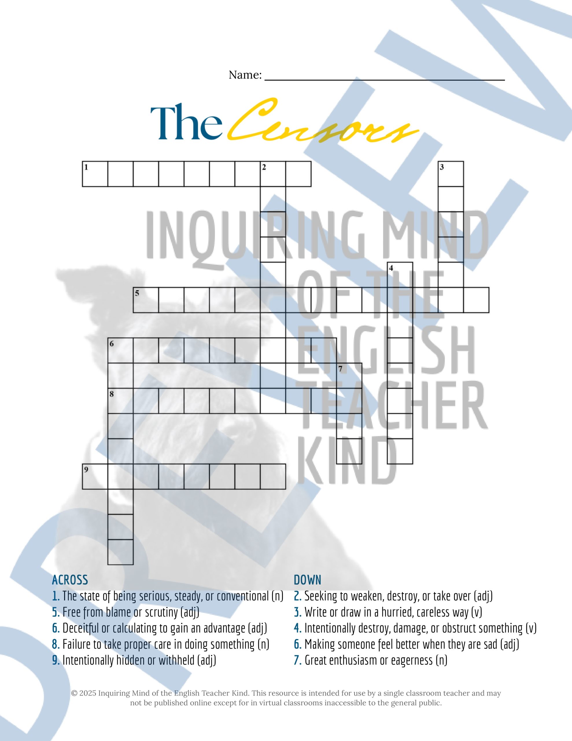 "The Censors" by Luisa Valenzuela Quiz, Analysis Worksheet, and ...
