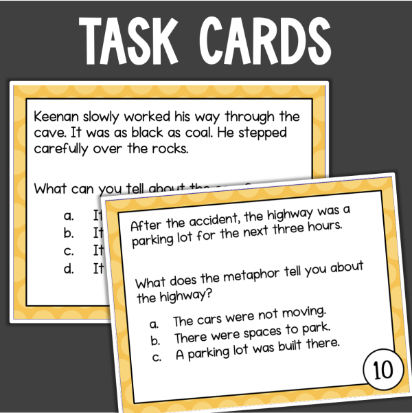 Similes and Metaphors Worksheets and Task Cards | Made By Teachers