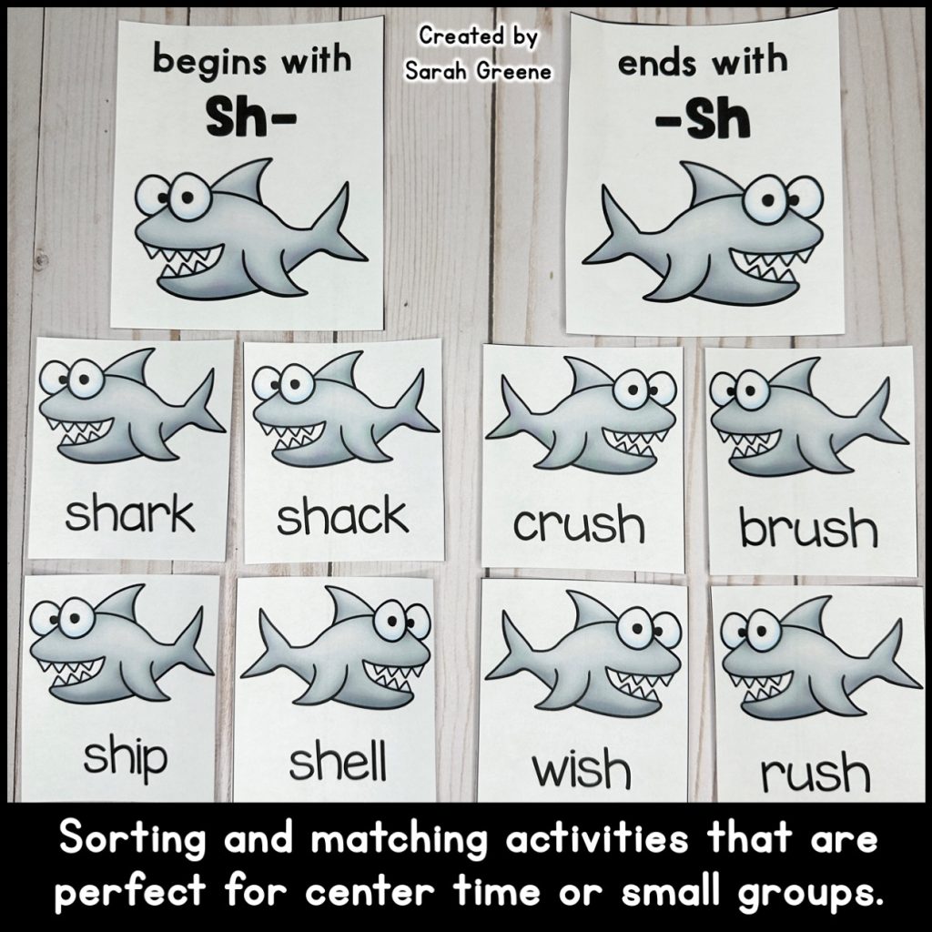 SH Digraph Worksheets, Centers & Games - Made By Teachers