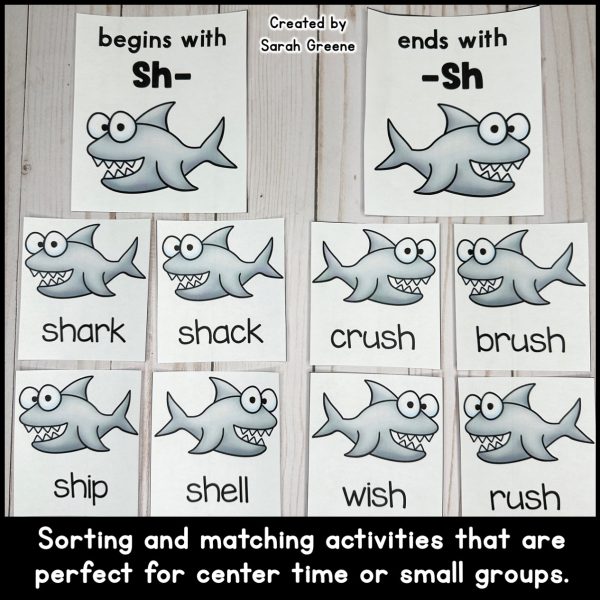 SH Digraph Worksheets, Centers & Games - Made By Teachers