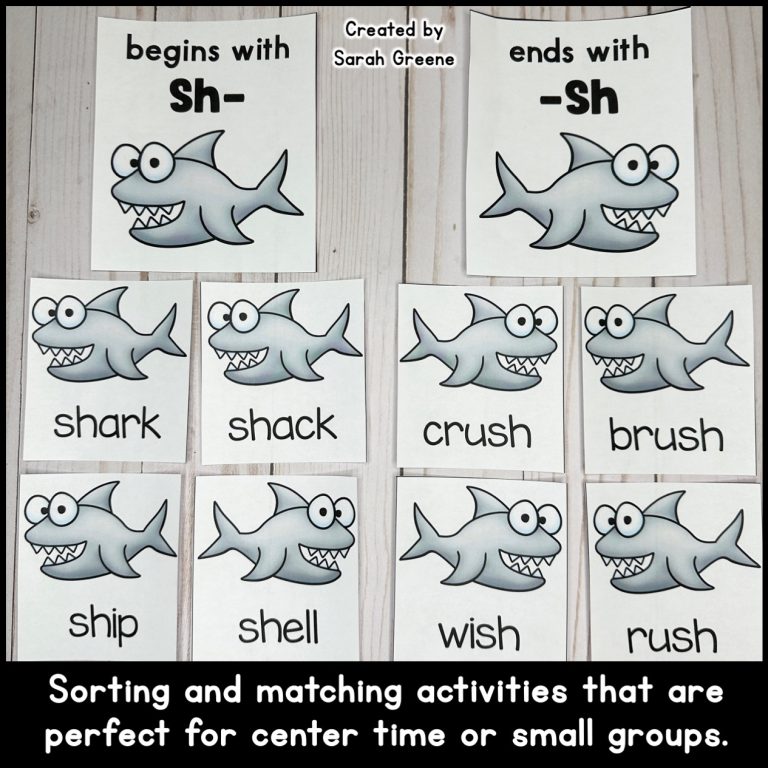 SH Digraph Worksheets, Centers & Games - Made By Teachers