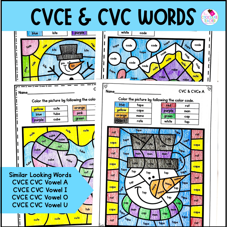 CVC and CVCE Words - Color by Code - Phonics Worksheets | Made By Teachers
