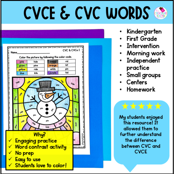 CVC and CVCE Words - Color by Code - Phonics Worksheets | Made By Teachers