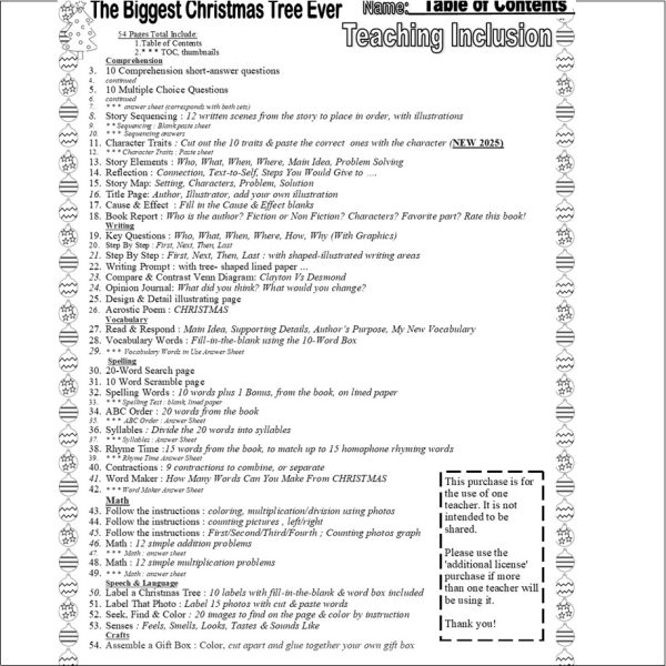 The Biggest Christmas Tree Ever Read Aloud Book Companion Reading ...