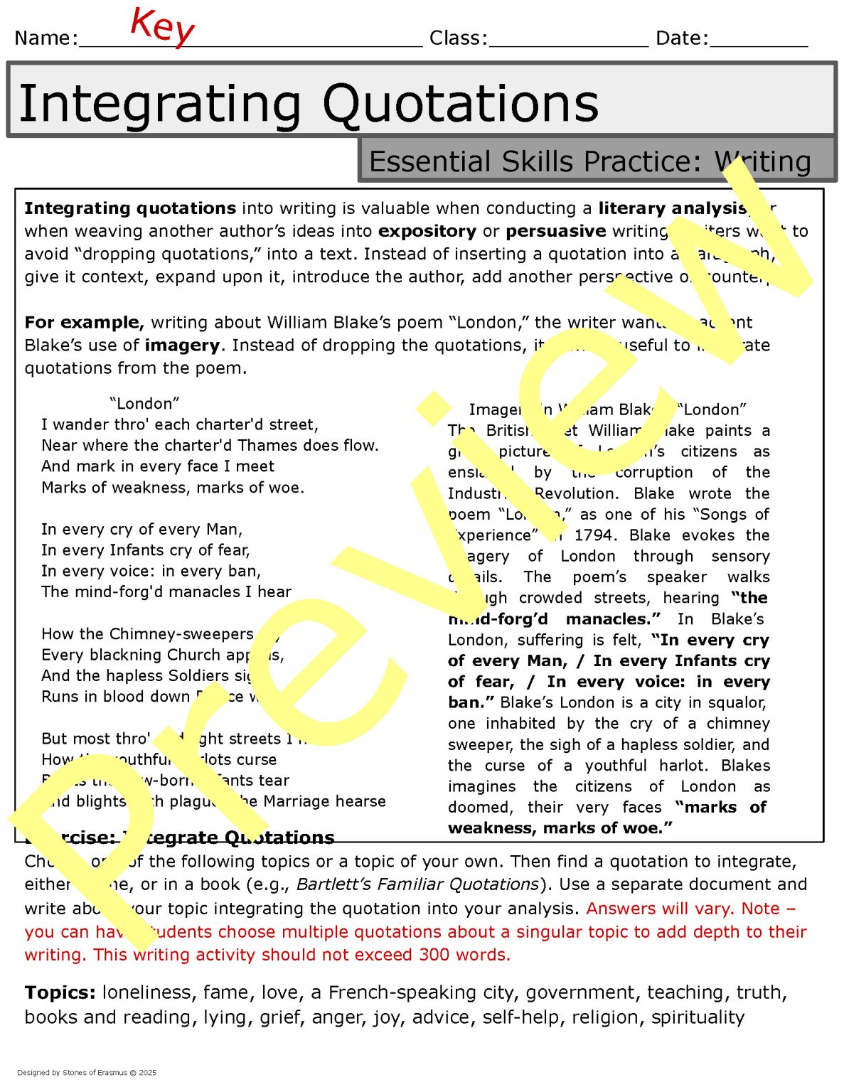 Quotation Integration | Classroom Writing Activity for Improved Skills ...