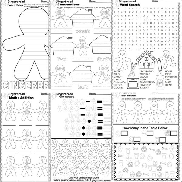 Gingerbread Man Themed Activities Crafts Worksheets ELA Math Writing ...