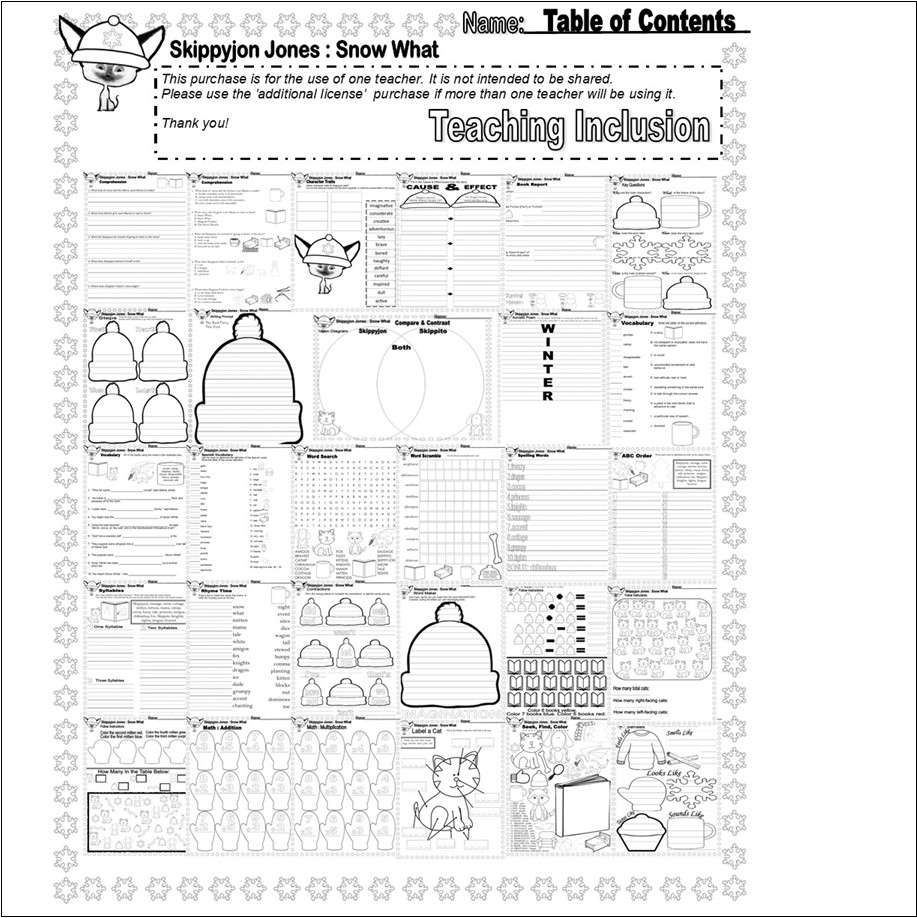 Skippyjon Jones Snow What Read Aloud Book Companion Reading ...
