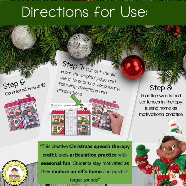 Christmas Elf Speech Therapy Articulation Craftivity Low Prep Engaging ...