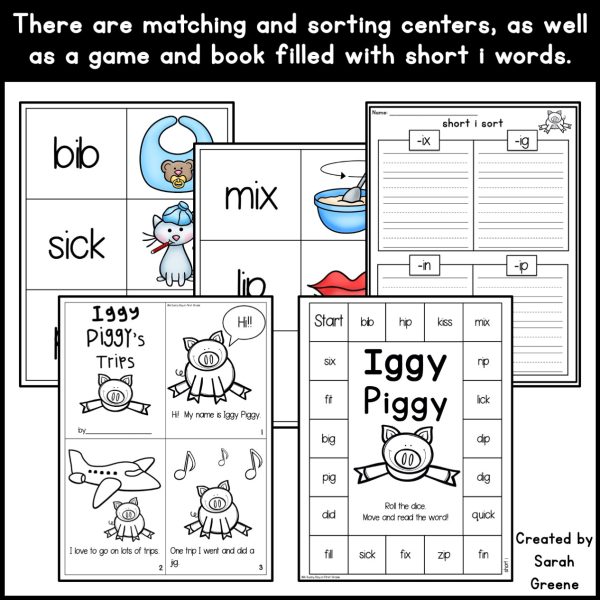Short i Activities, Worksheets, Centers, and Craft - Made By Teachers