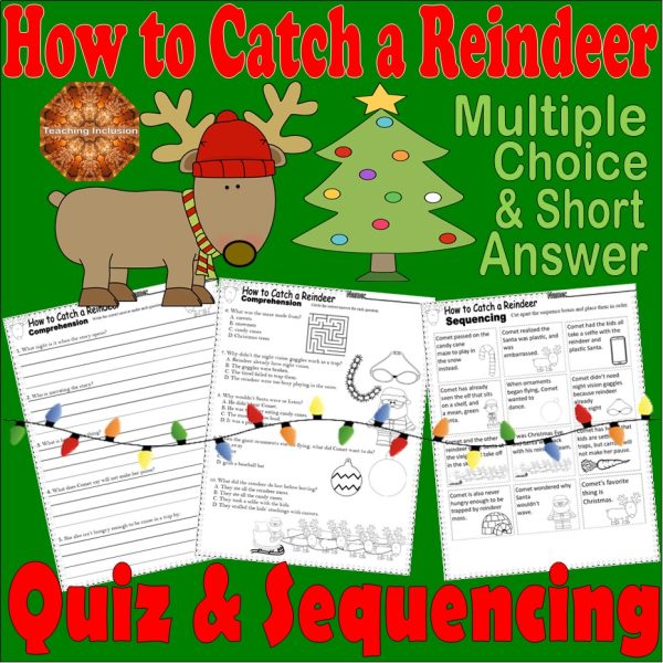 How to Catch a Reindeer Christmas Reading Comprehension Quiz Test ...