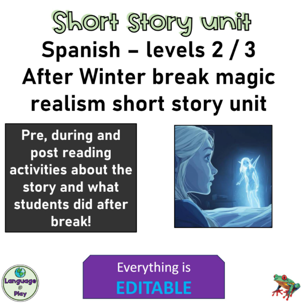 Spanish 2 / 3 After Winter Break Reading Short Story + Activities Unit ...