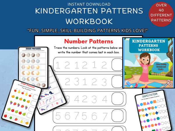 Kindergarten Patterns Workbook – Cut, Paste & Predict for Early ...