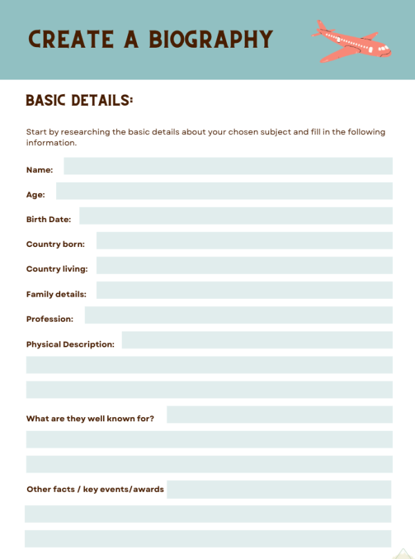 Biography Planning and Writing Templates | Made By Teachers