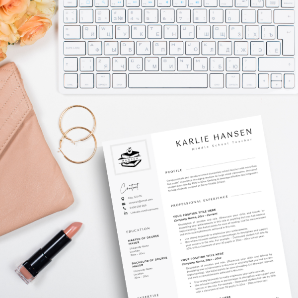 Teacher CV Template & Cover Letter Template, 3 Page Resume & Writing ...