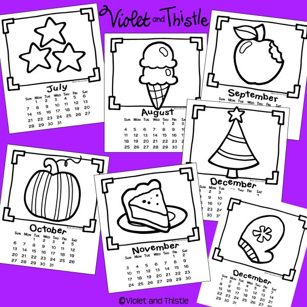 2026 and 2025 Coloring Calendar Printable to Color Parent Christmas ...