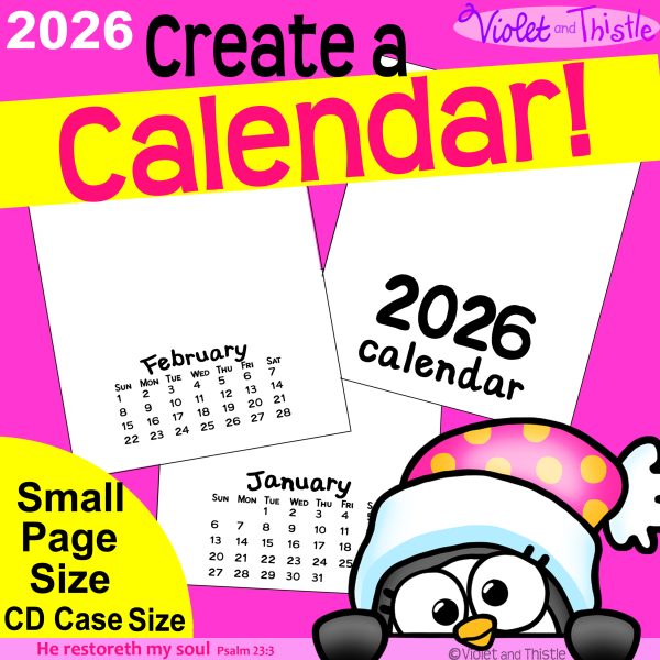 2026 Calendar CD CASE SIZE Printable Parent Christmas Gift for Parent ...
