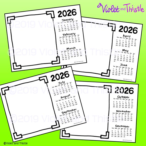 2026 Calendar Parent Christmas Gift Coloring 4 Page Saver Fast Easy Low ...