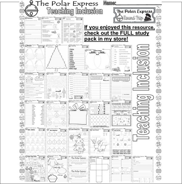 The Polar Express Christmas Fun Worksheets Math ELA Coloring Crafts NO ...