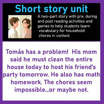 Spanish Chores Reading Comprehension Story, Activities, Unit Teacher's ...