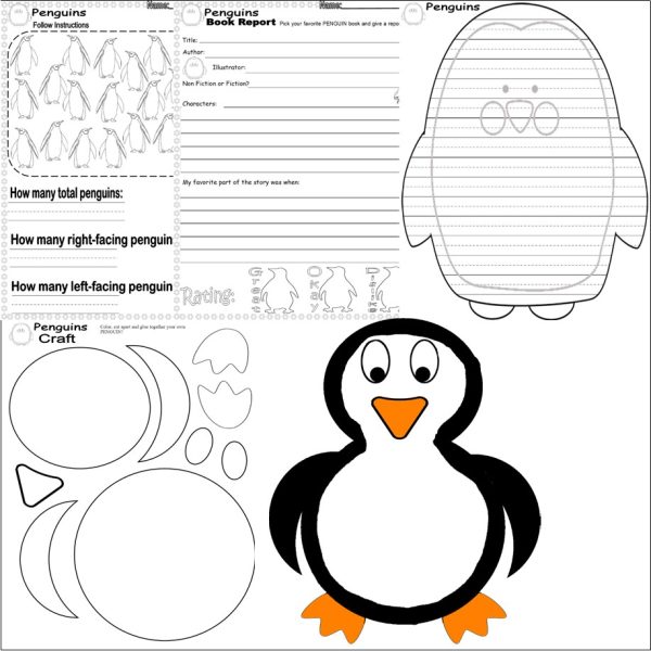 All About PENGUINS ELA Math Craft Activities Writing Vocabulary ...