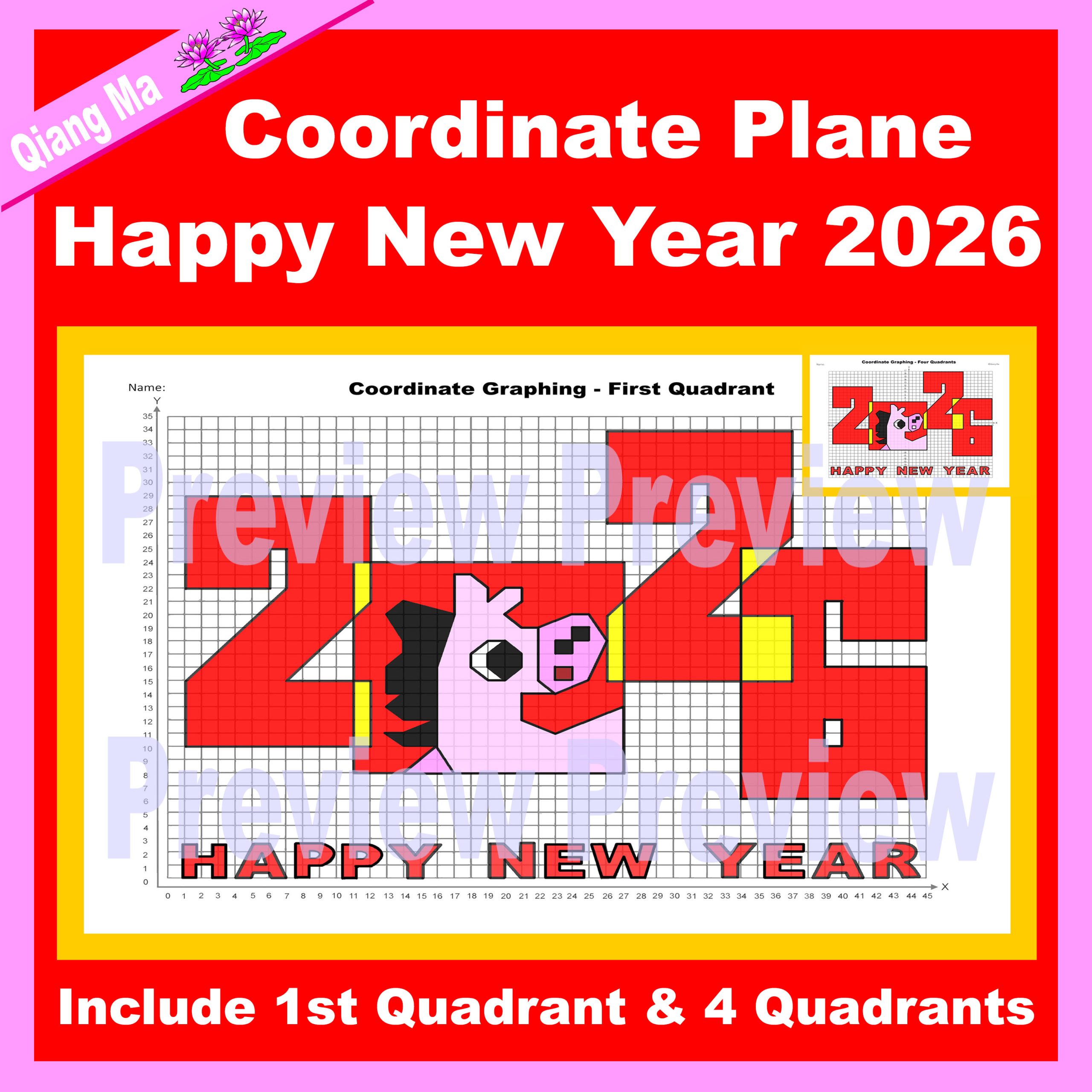 Super Bowl Coordinate Plane Graphing Picture: New Orleans Saints | Made ...