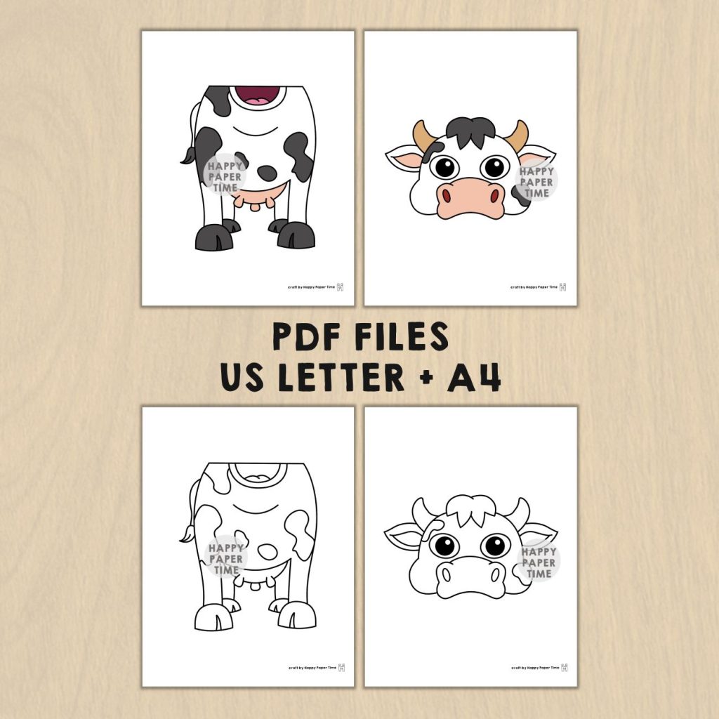 Cow Puppet Paper Bag Craft Activity Coloring Farm Animal - Made By Teachers