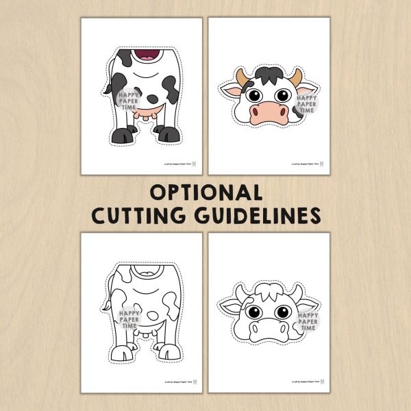 Cow Puppet Paper Bag Craft Activity Coloring Farm Animal - Made By Teachers
