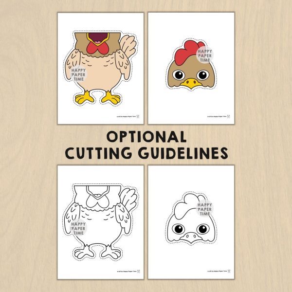 Chicken Puppet Paper Bag Craft Activity Coloring Farm Animal - Made By ...