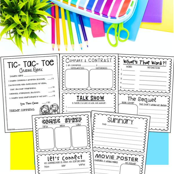 Reading Response Fiction Tic Tac Toe Menu Choice Board - Made By Teachers