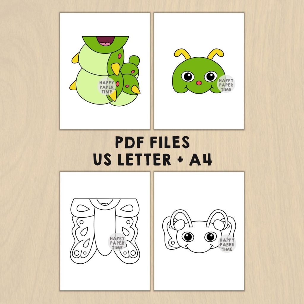 Bugs and Insects paper bag puppet craft Printable Coloring Activity ...