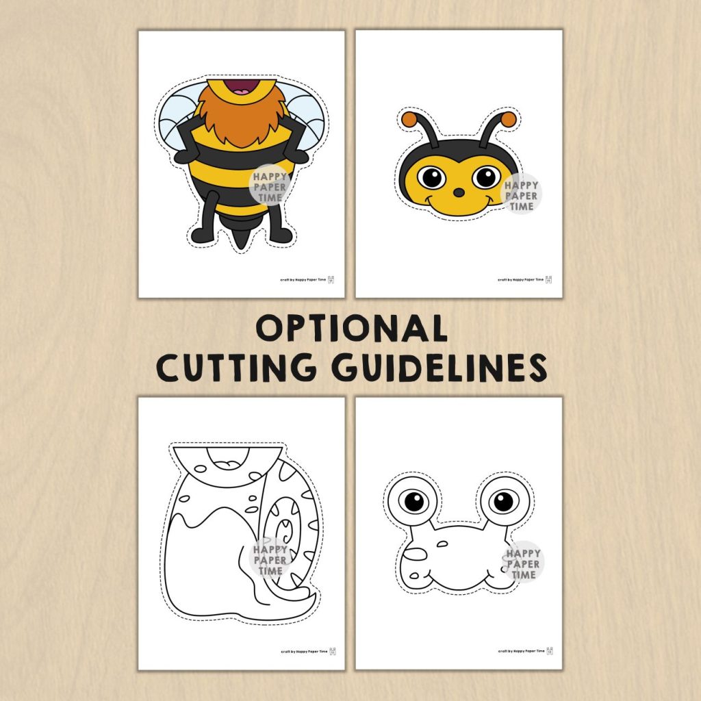 Bugs and Insects paper bag puppet craft Printable Coloring Activity ...