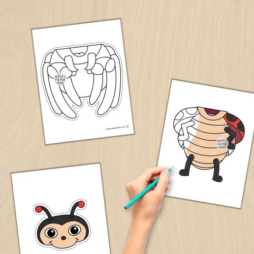 Bugs and Insects paper bag puppet craft Printable Coloring Activity ...