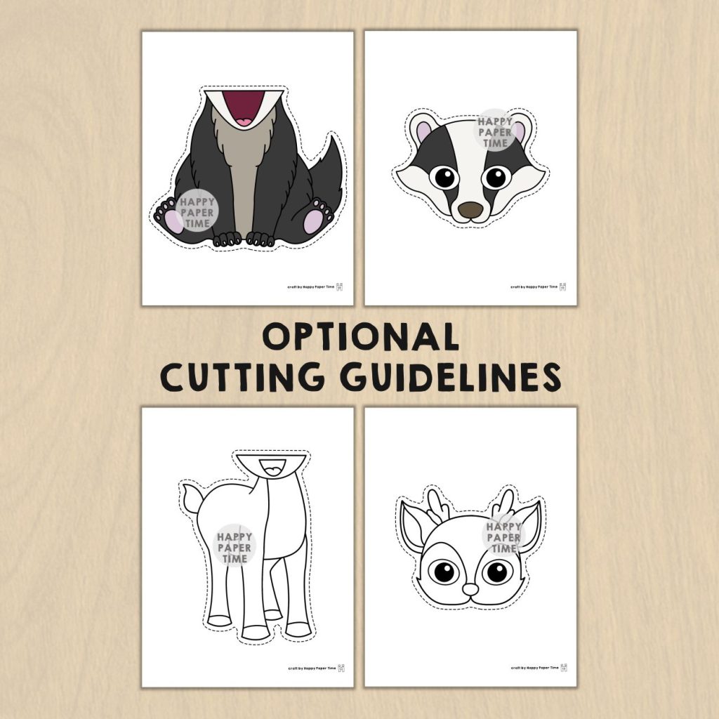 Forest Animals Paper Bag Puppets Printable Woodland Coloring Craft ...