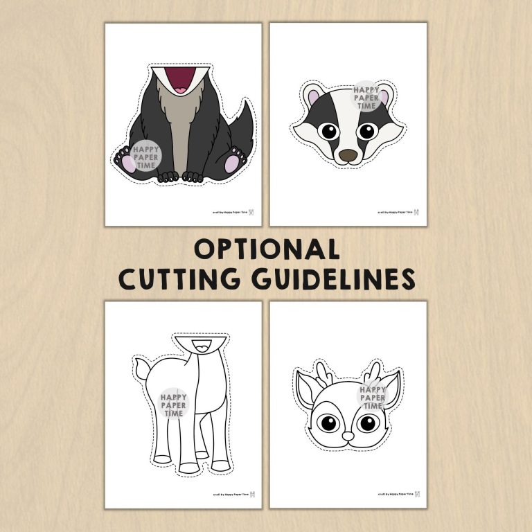 Forest Animals Paper Bag Puppets Printable Woodland Coloring Craft ...