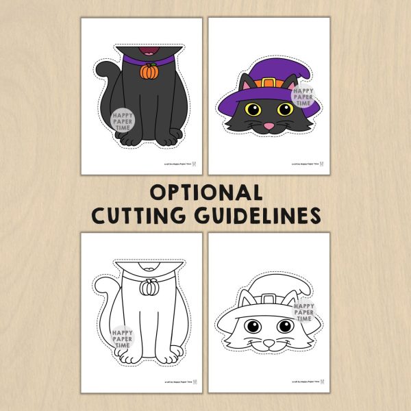 Black Cat Puppet Paper Bag Craft Activity Coloring Halloween | Made By ...