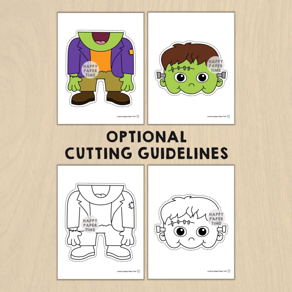 Frankenstein Puppet Paper Bag Craft Activity Coloring Halloween | Made ...