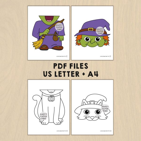 Halloween paper bag puppet craft Printable Coloring Activity | Made By ...