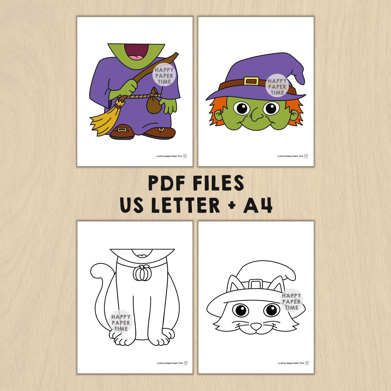 Halloween paper bag puppet craft Printable Coloring Activity | Made By ...