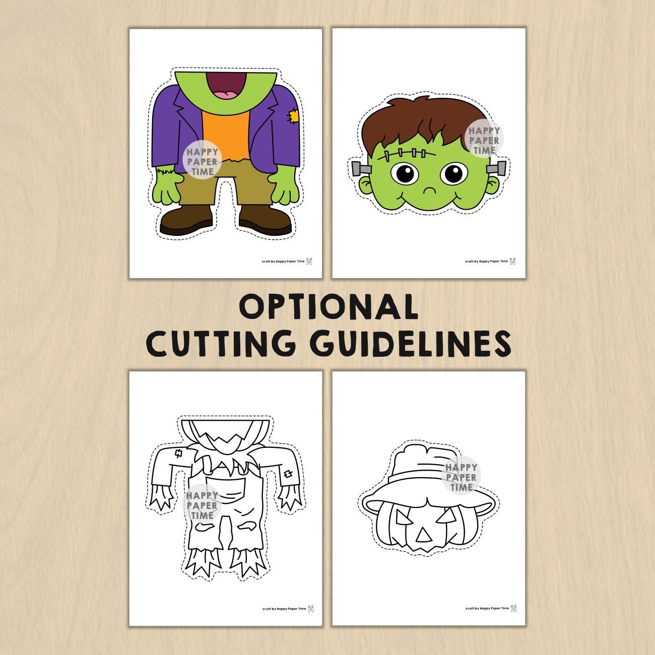 Halloween paper bag puppet craft Printable Coloring Activity | Made By ...