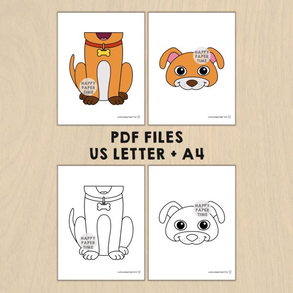 Dog Puppet Paper Bag Craft Activity Coloring Puppy Pet Animal - Made By ...