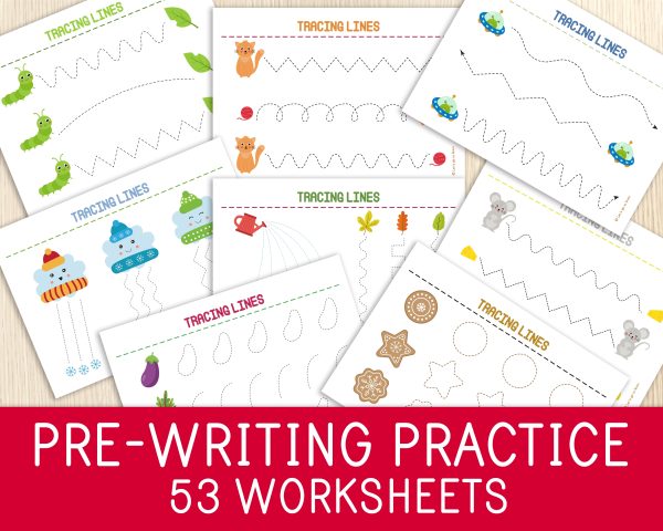 Tracing Practice Worksheets - Pre-Writing Activities - Handwriting ...