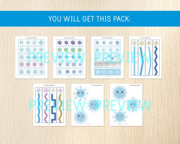 Snowflakes Scissor Skills, Winter Cutting Practice, Winter Cutting ...