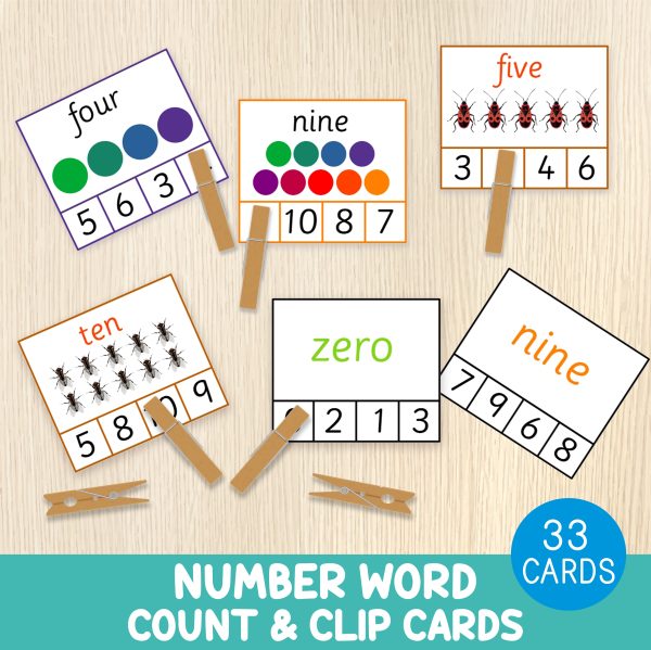 Number Word Count & Clip Cards – Numbers 0–10 - Counting Activity ...